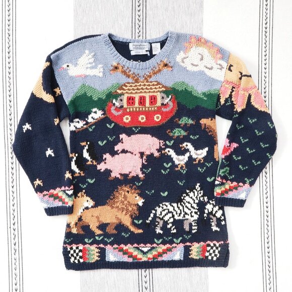 Northern Isles | Sweaters | Vintage Northern Isles Noahs Ark Knit ...